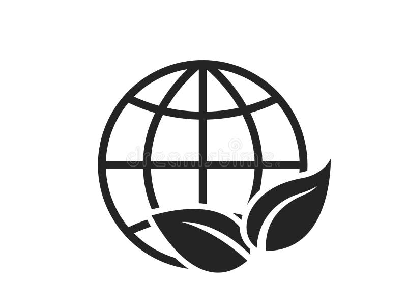 Eco Icon. Environmental and Environment Symbol. Plant Sprout and Globe ...