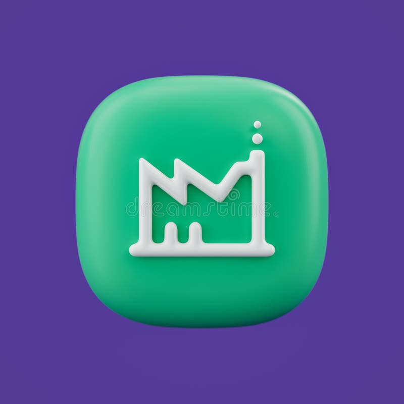 Environment Icon, Forest 3d Icon on a Green Button, White Outline ...