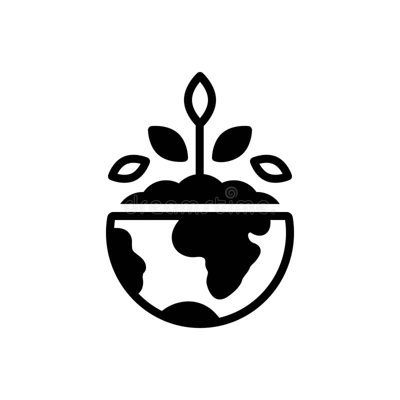 Black Solid Icon for Environment, Habitat and Tree Stock Vector ...