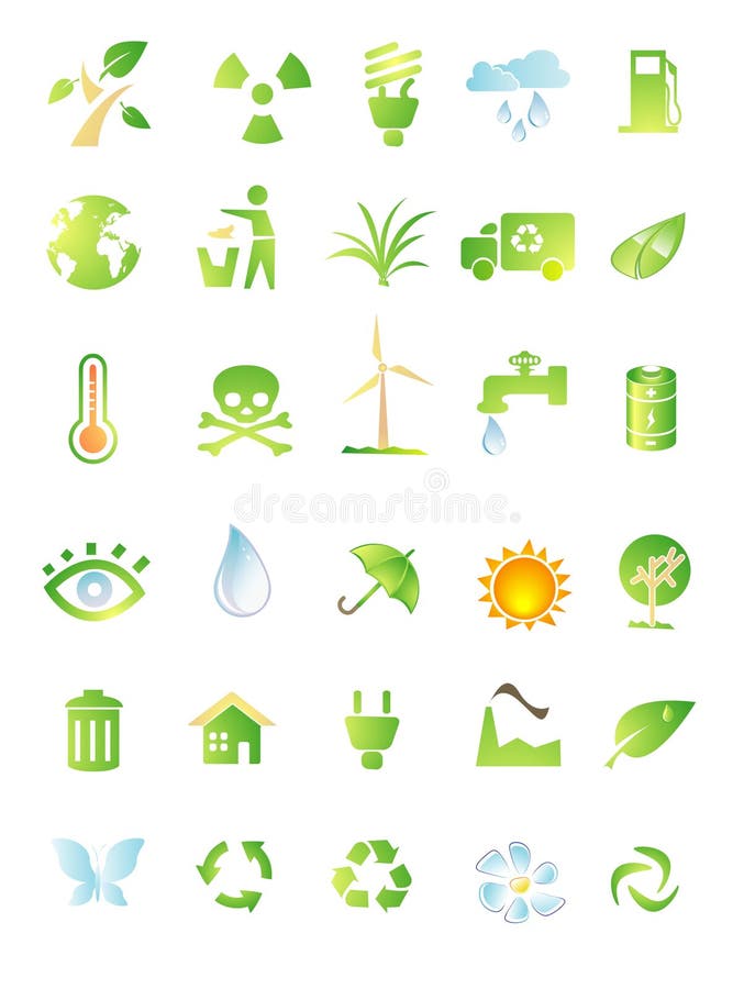 Environment icon set stock vector. Illustration of light - 13536813