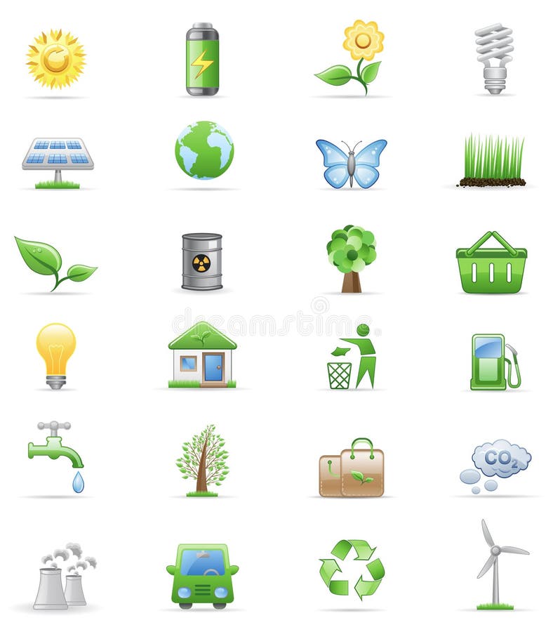 Environmental Protection Icon Set Stock Vector - Illustration of nature ...