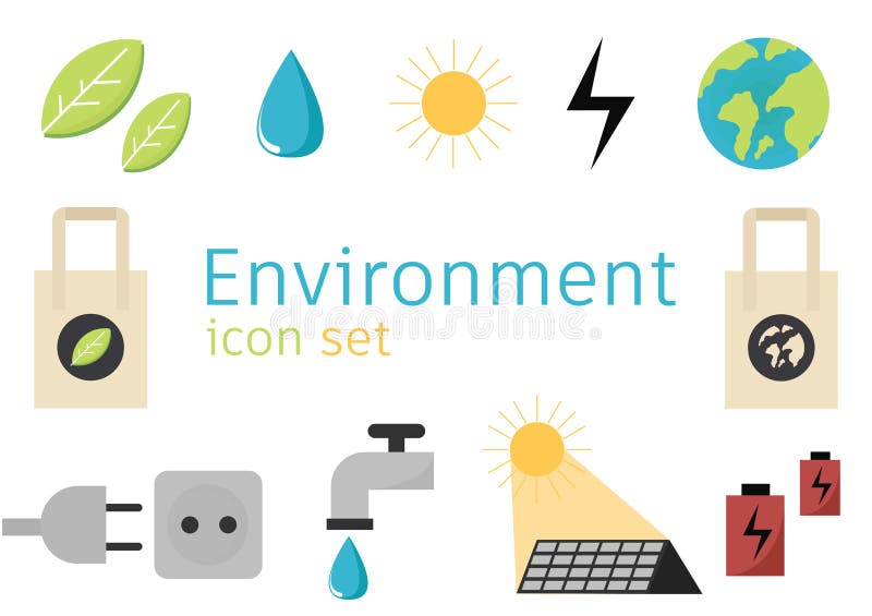 Icon Set about Environment with Environmental Themes Stock Vector ...