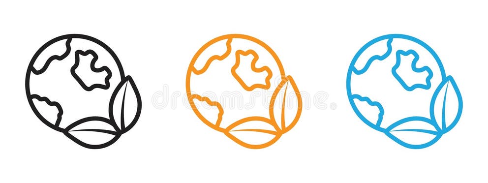 Environment Icon Thin Line Illustration Set Stock Vector - Illustration ...