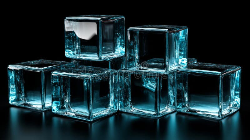 In an Environment Illuminated by Blue Neon Lighting, 3D-rendered ...