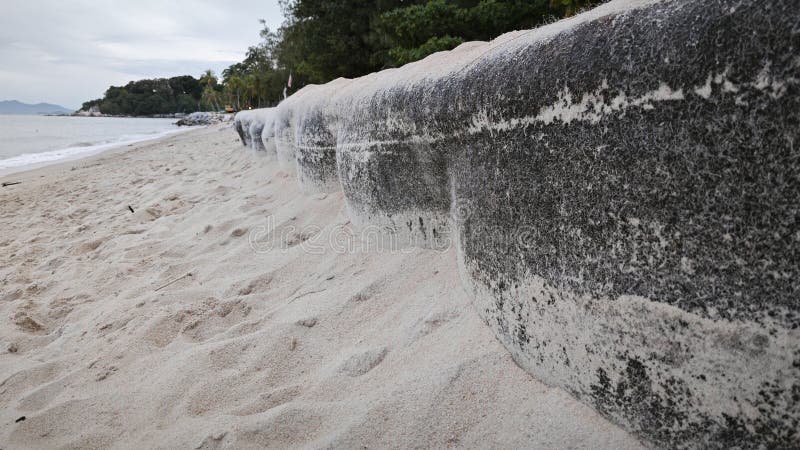 Seaside Scene Around the White Sandy Beach. Stock Image - Image of ...