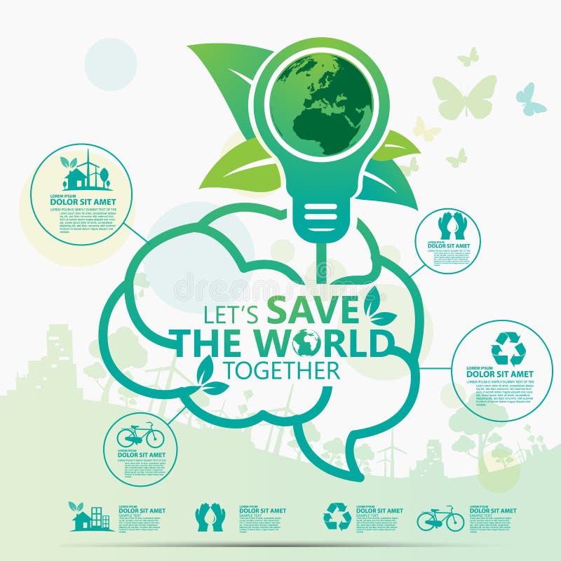 Environment. Let`s Save the World Together Stock Vector - Illustration ...