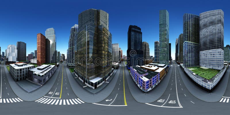 Environment Map, HDRI Cityscape. Stock Image - Image of equirectangular ...