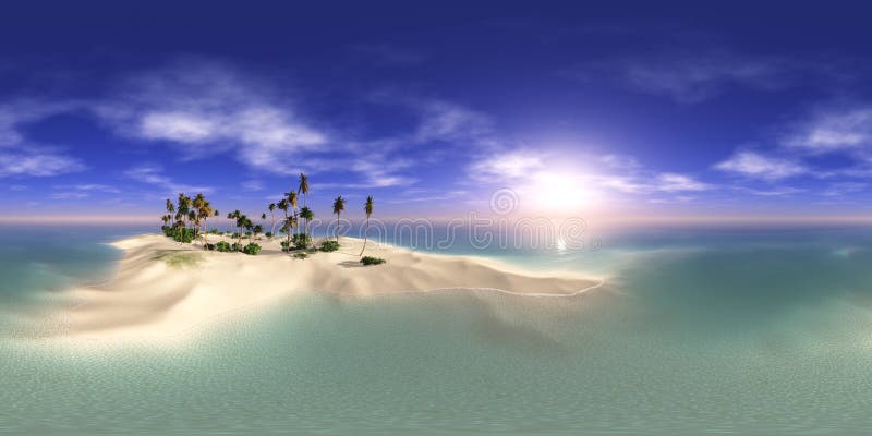 HDRI Map. Spherical Panorama. Tropical Island. Stock Illustration ...