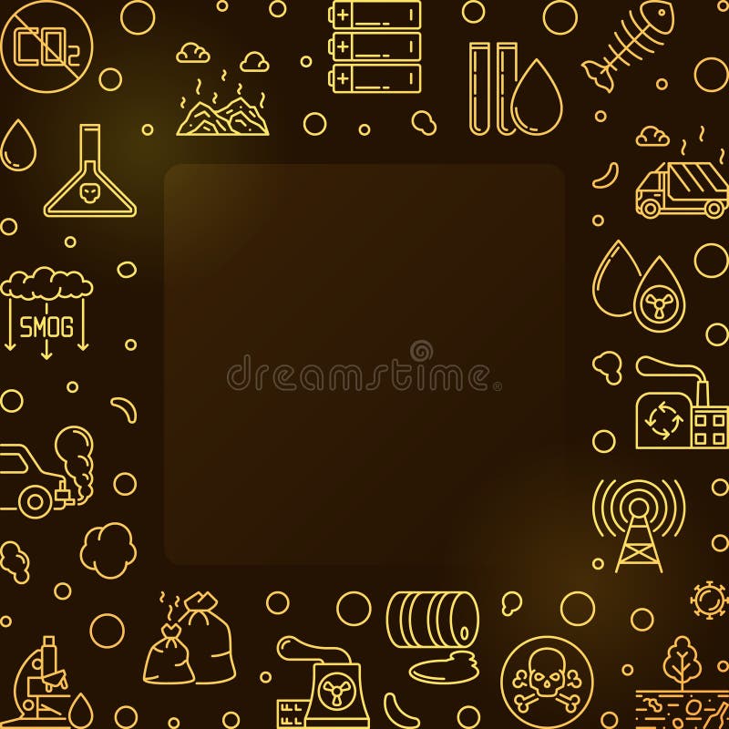 Environment or Nature Pollution Vector Colorful Line Square Frame Stock ...
