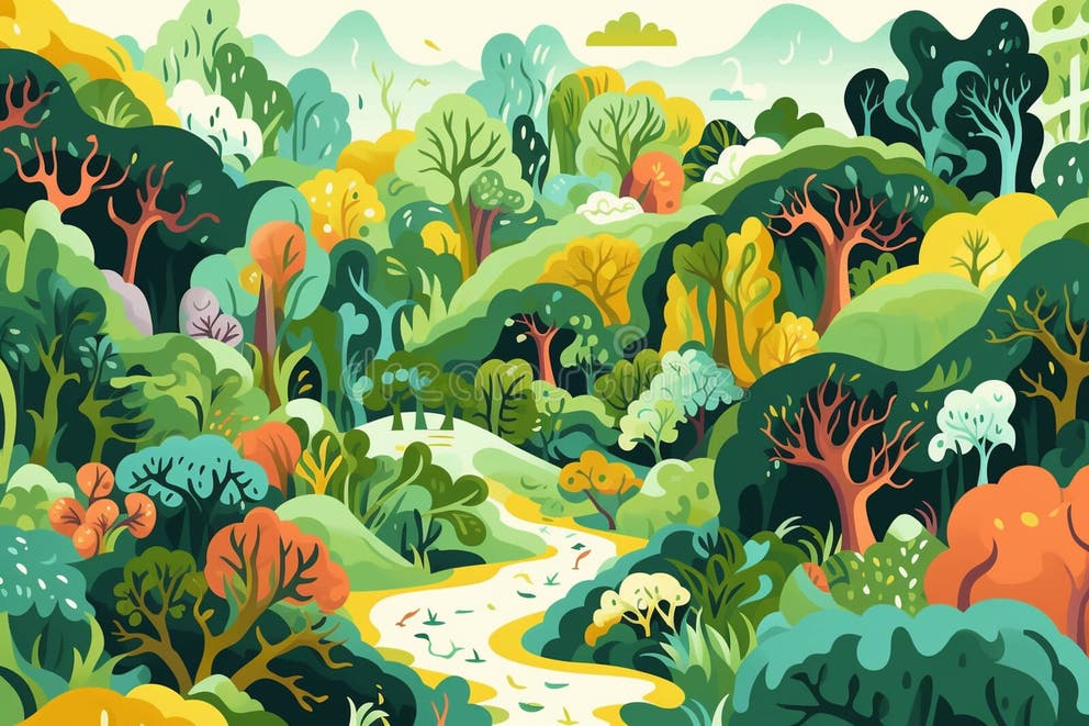 Environment Pattern Illustration. Generative Ai. Stock Illustration ...