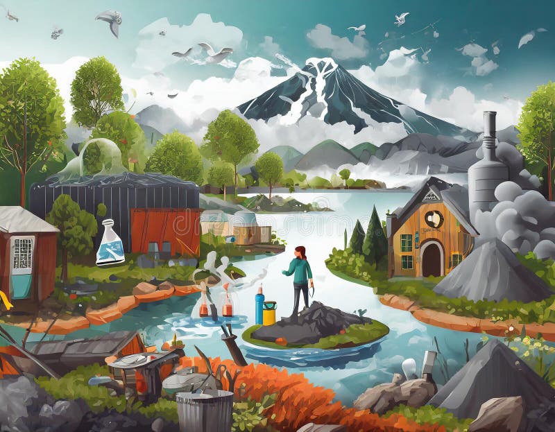 Environment Pollution and Ecology Disaster Set Isolated Vector ...