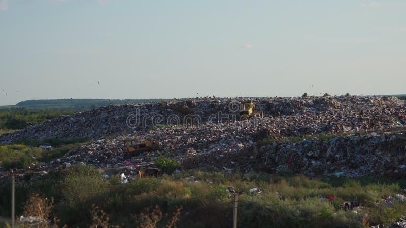Environment Pollution. Garbage Pile in Trash Dump or Landfill. Two ...