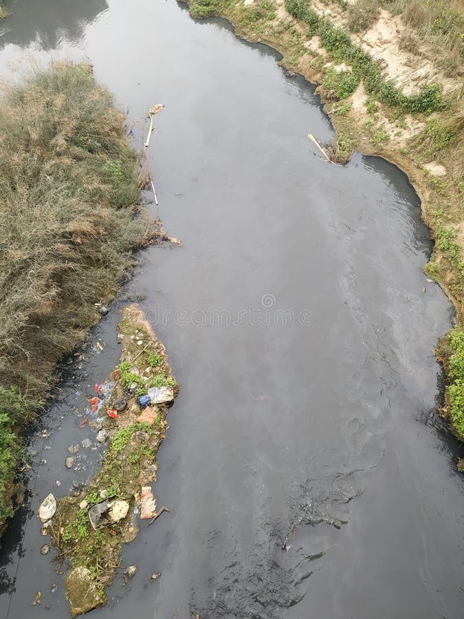 Environment Pollution and River that is Polluted with Various Garbage ...
