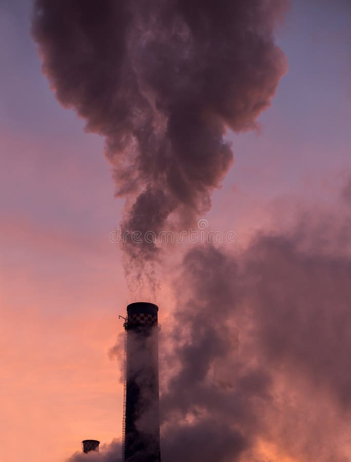 Environment Pollution from Smoke Stacks Stock Photo - Image of ...