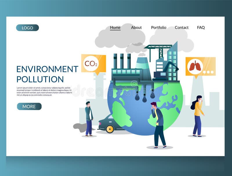 Environment Pollution, Vector Illustration in Paper Art Style Stock ...