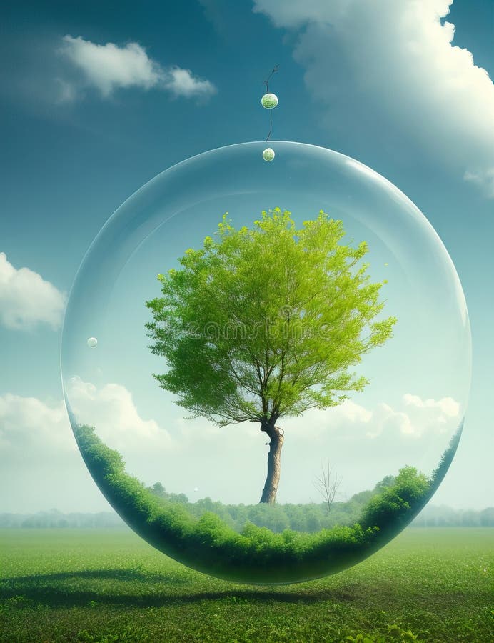 Environment Protection Concept. Tree in a Bubble. AI Generated Stock ...