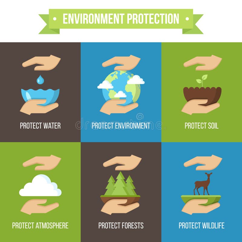 Environment Protection Icons Stock Vector - Illustration of globe ...