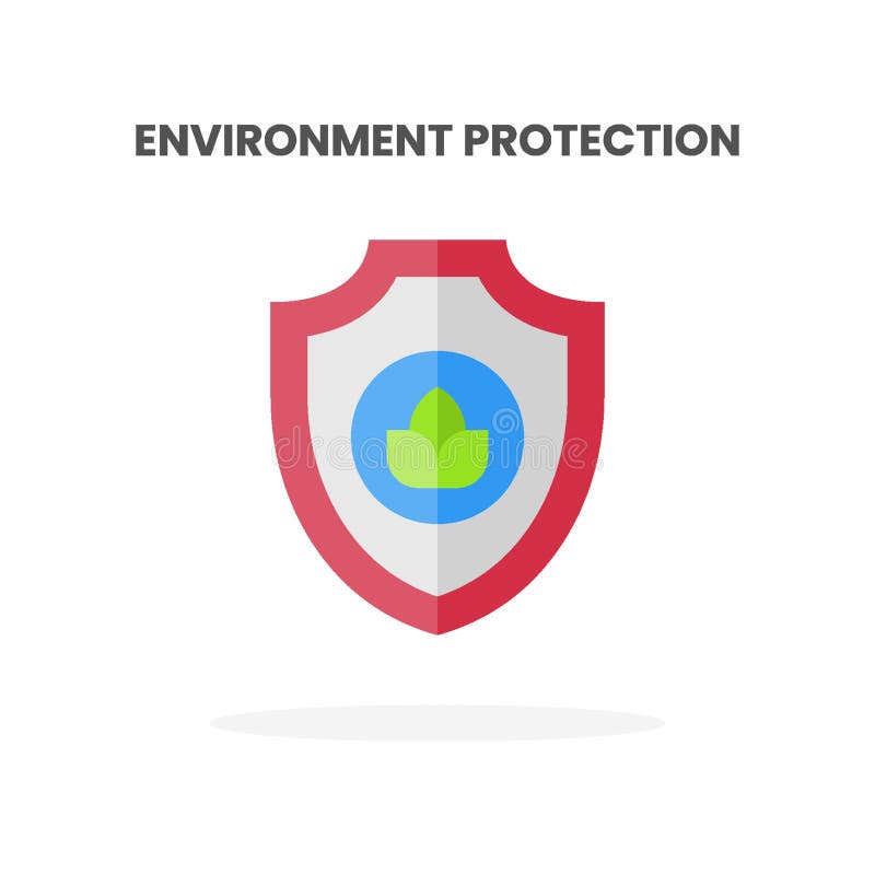 Environment Protection Icon Flat. Stock Vector - Illustration of care ...
