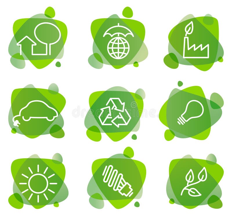 Environment Protection Icons Stock Vector - Illustration of clean ...
