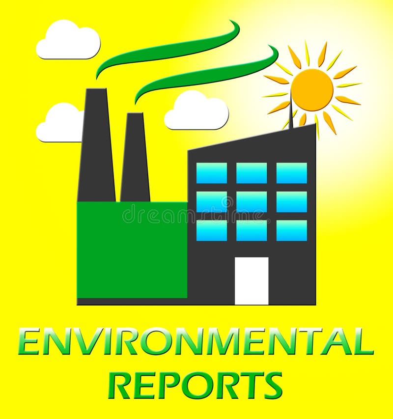 Environment Reports Factory Shows Nature 3d Illustration Stock ...