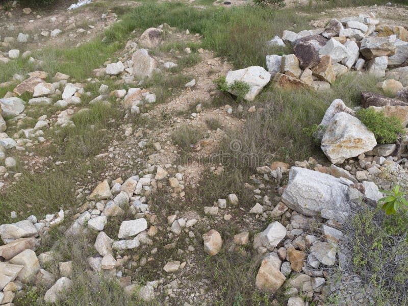 Environment Scene Around the Quarry Area. Stock Image - Image of ground ...