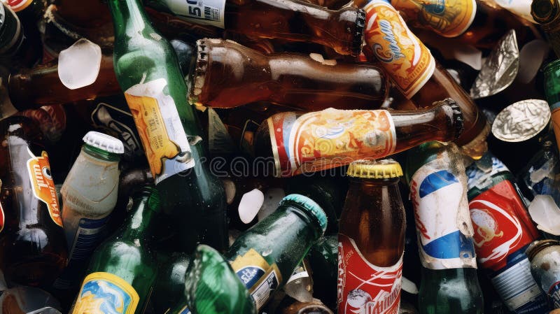 Environment Smashed Beer Bottle Stock Illustration - Illustration of ...