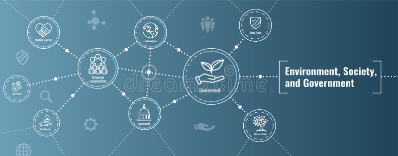 Environment and Social Government Icon Set and Web Header Banner for ...