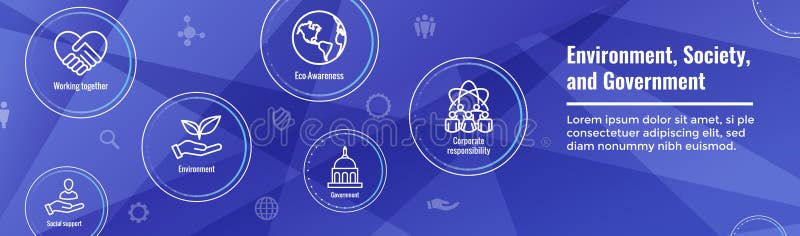Environment and Social Government Icon Set and Web Header Banner for ...