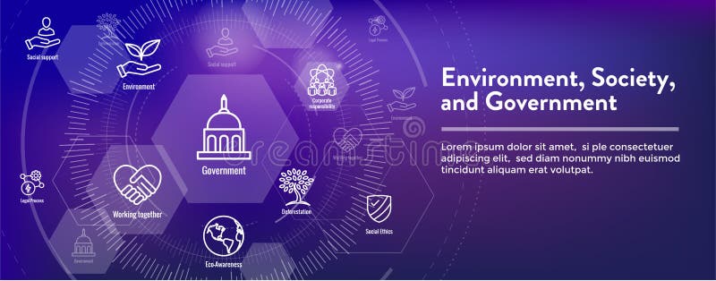 Environment and Social Government Icon Set and Web Header Banner for ...