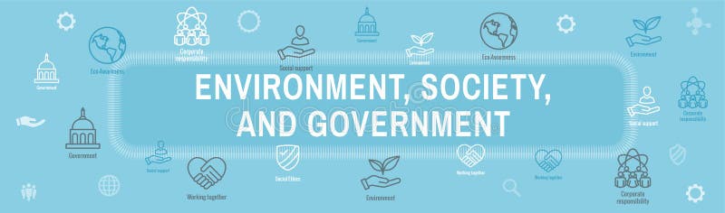 Environment and Social Government Icon Set and Web Header Banner for ...