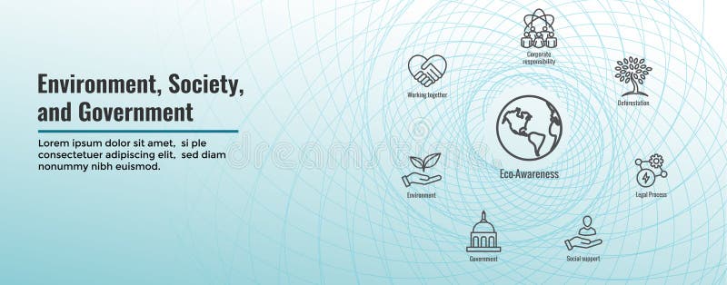 Environment and Social Government Icon Set and Web Header Banner for ...