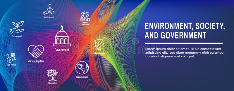 Environment and Social Government Icon Set and Web Header Banner for ...