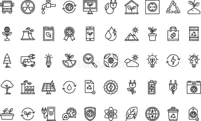 Environment Sustainability Icons High-Quality Vector Icons Collection ...