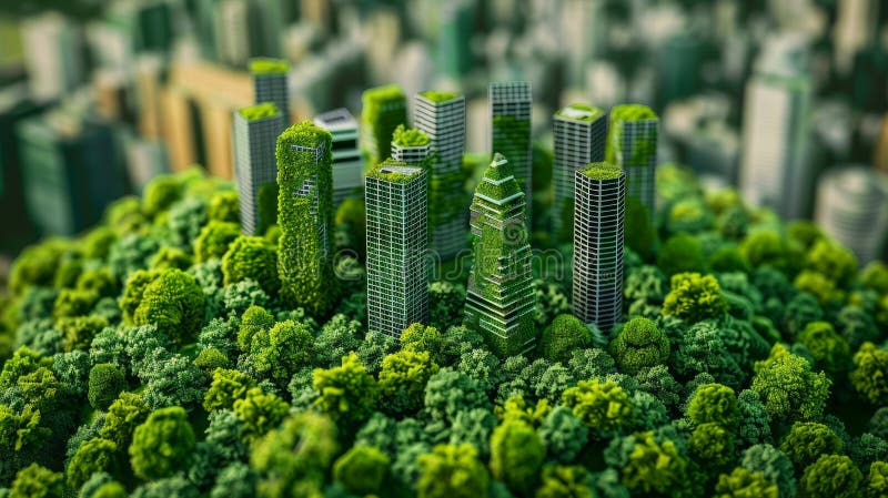 Environment Target of Green Business. Model Business Building Covered ...