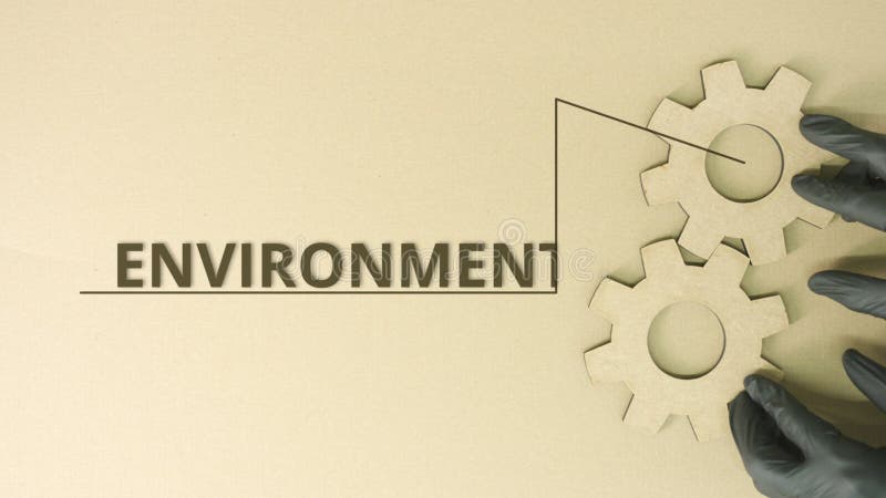 Environment Text and Recycled Cardboard Cogwheels Stock Photo - Image ...