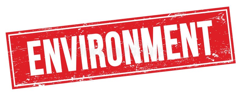 ENVIRONMENT Text on Red Grungy Rectangle Stamp Stock Illustration ...