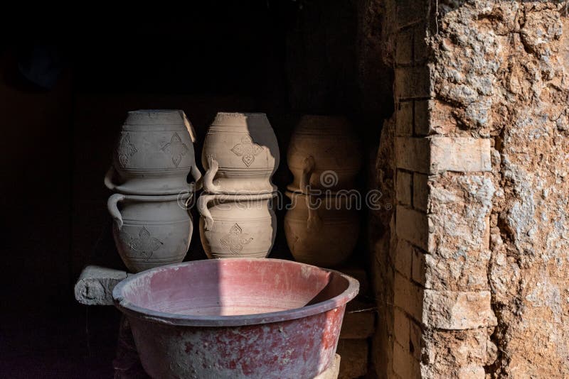 Environment of Traditional Pottery Factory Stock Image - Image of black ...