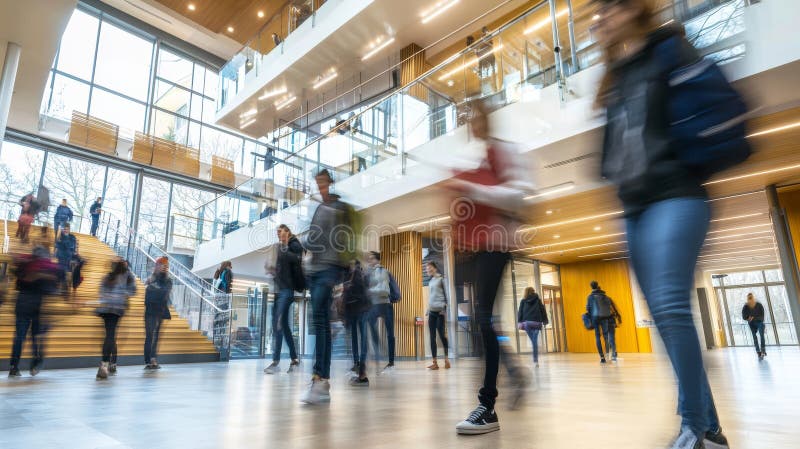 An Environment Where Students are Seen Walking To Class at a University ...