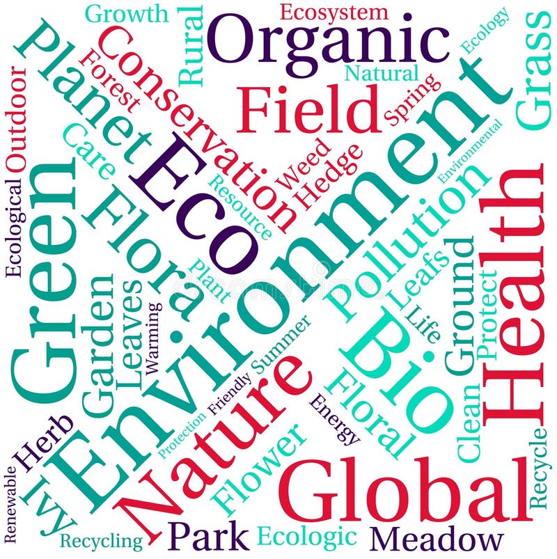 Environment Word Cloud stock vector. Illustration of ecologic - 108491853