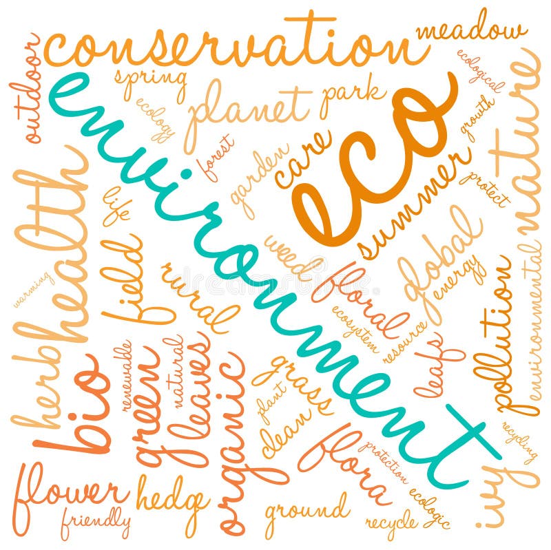 Environment Word Cloud stock vector. Illustration of green - 206431167
