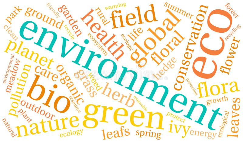 Environment Word Cloud stock vector. Illustration of ecological - 108492066