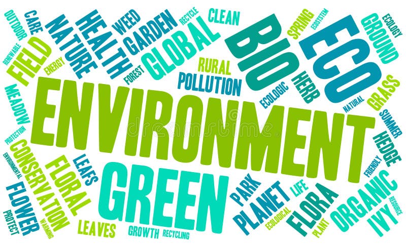 Environment Word Cloud stock vector. Illustration of leaf - 206431157