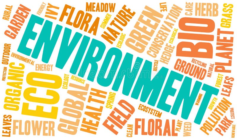 Environment Word Cloud stock illustration. Illustration of hedge ...