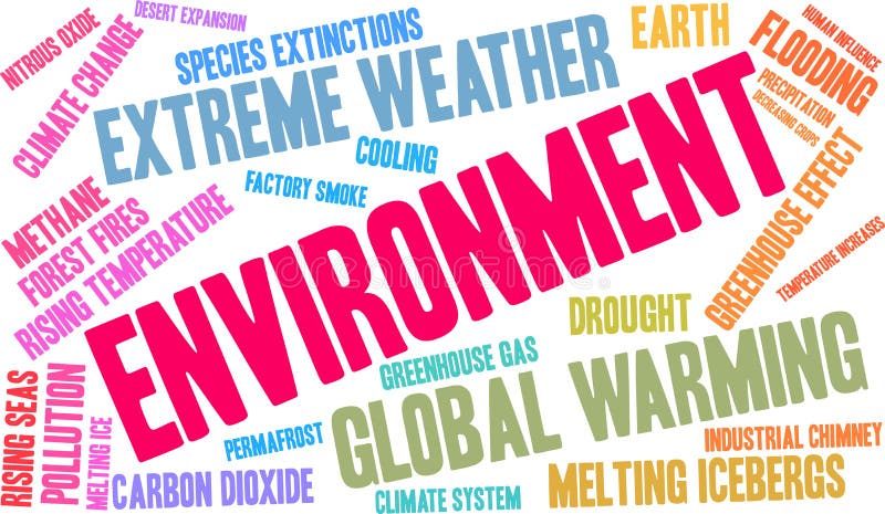 Environment Word Cloud stock vector. Illustration of global - 206431096