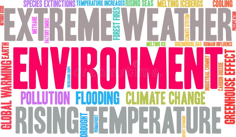 Environment Word Cloud stock vector. Illustration of field - 206431183
