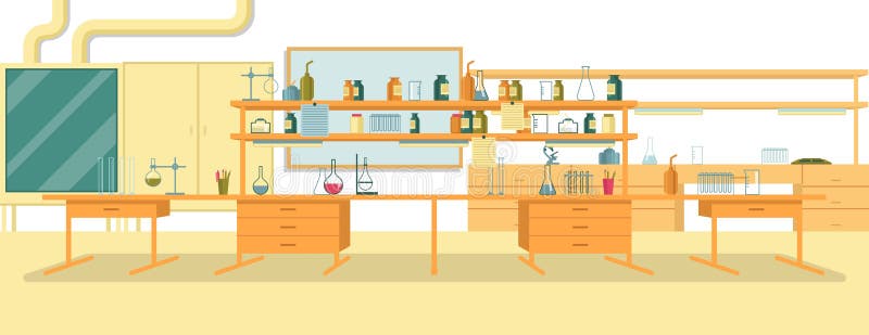 Environmental Analysis Laboratory with Equipment Stock Vector ...