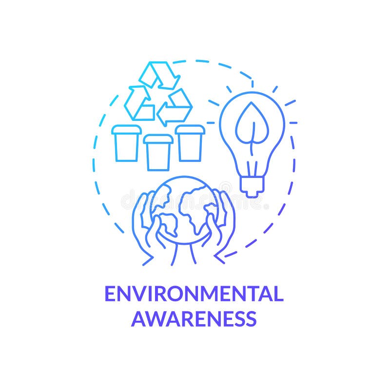 Environmental Awareness Blue Gradient Concept Icon Stock Illustration ...