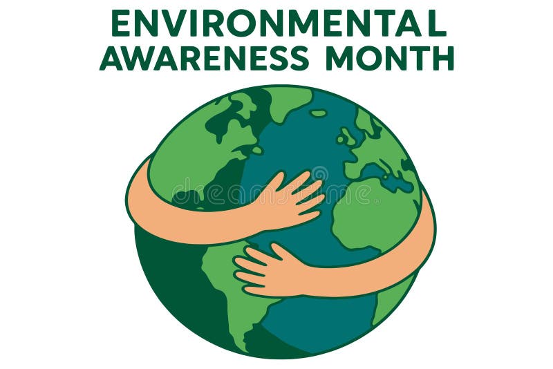 Environmental Awareness Month Hands Hugging Earth Globe Stock Vector ...