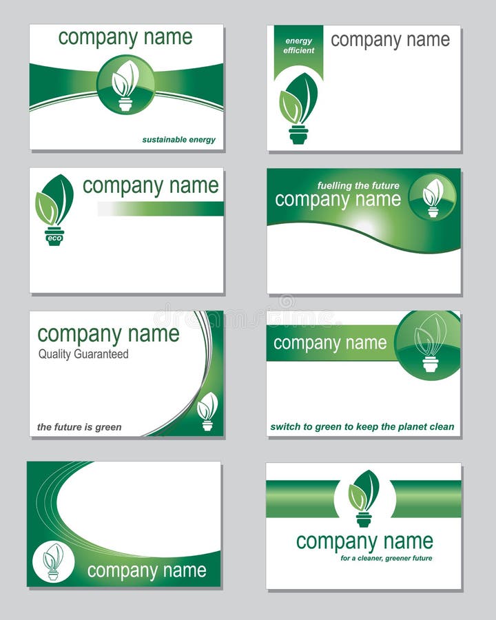 Environmental Business Cards Stock Vector - Illustration of cards ...