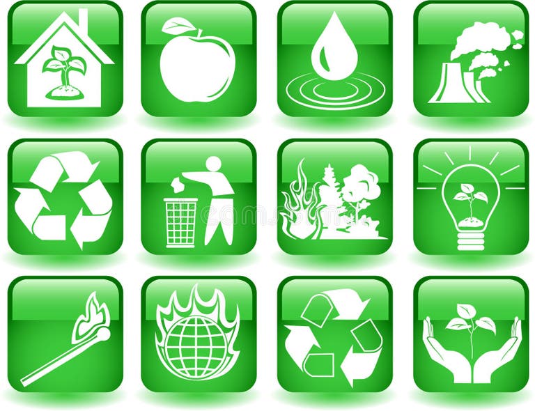 Environmental buttons stock vector. Illustration of global - 17382708